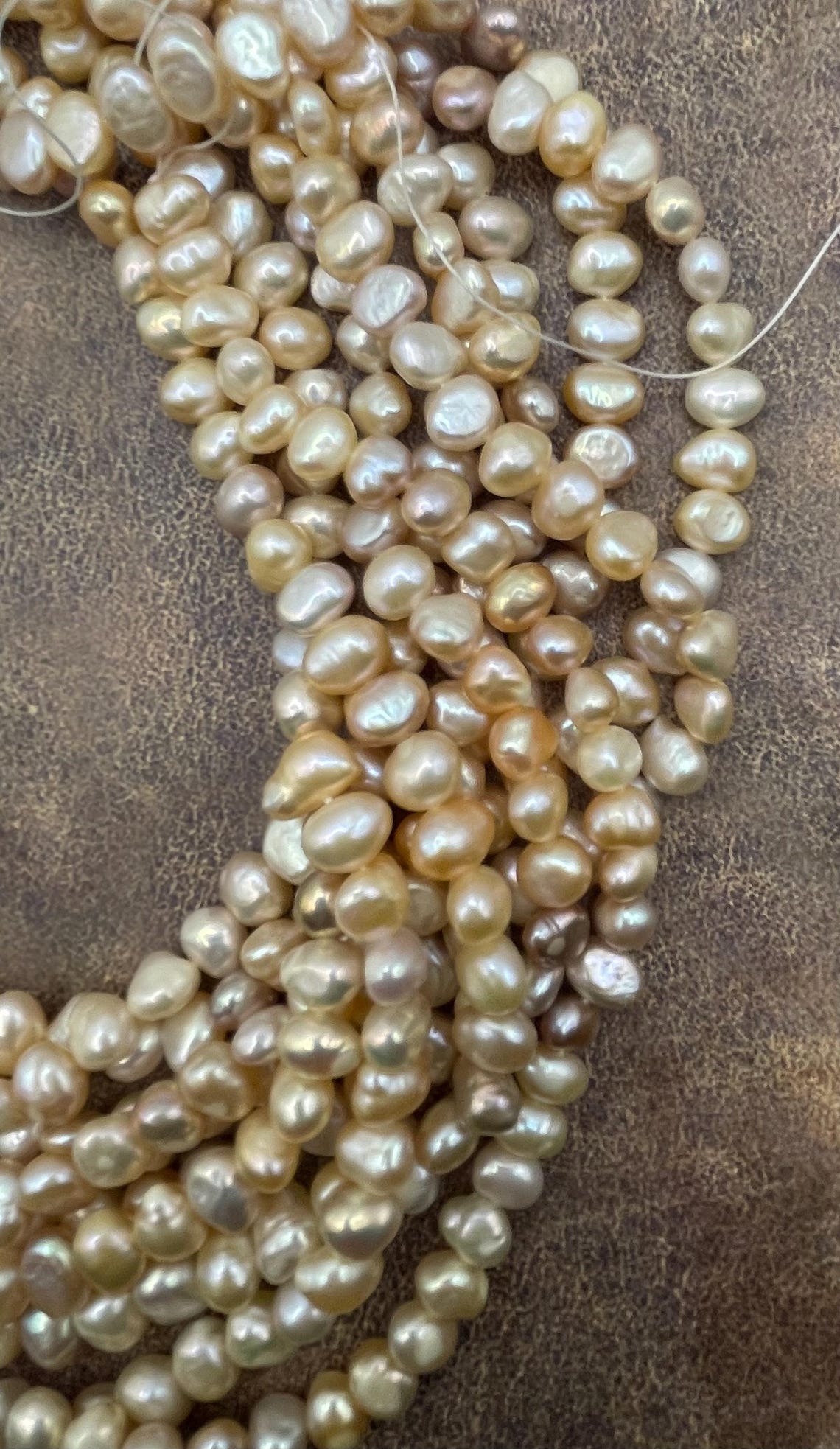 Natural Light Pink Free-form Nugget Freshwater Pearl Beads. 15” Strand ...