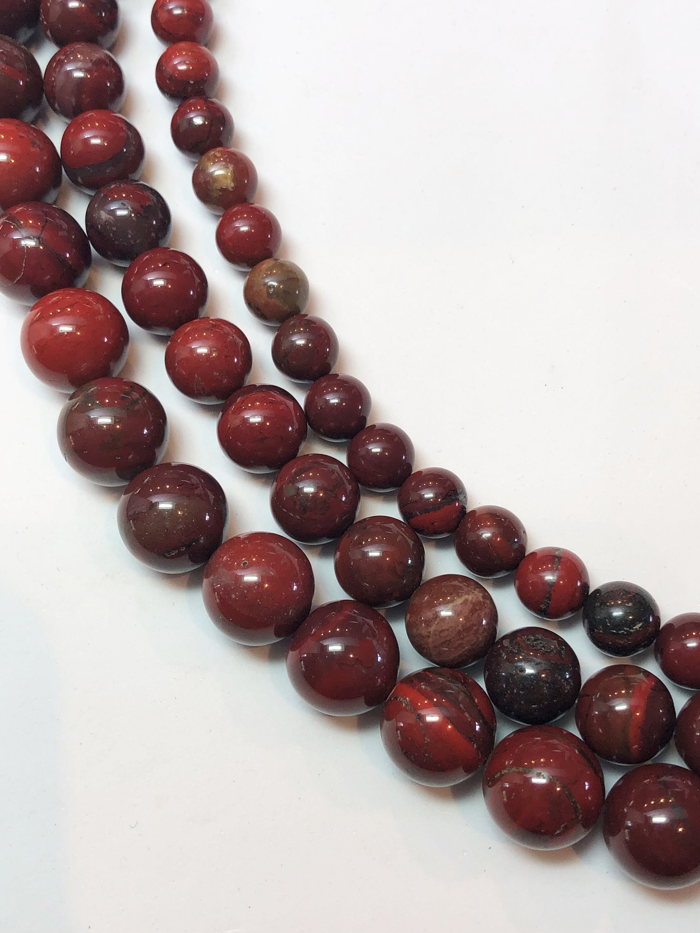Apple Jasper Gemstone Beads. Deep Red Jasper Beads With | Etsy