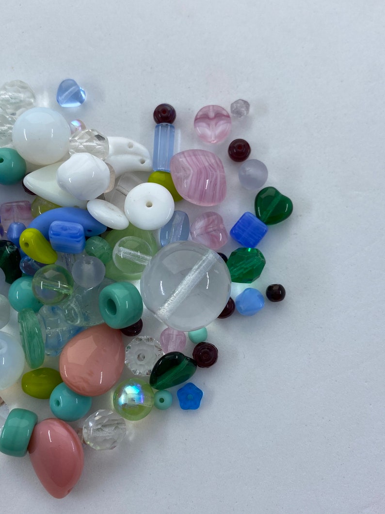 Clear and pastel glass bead mix. An assortment of | Etsy