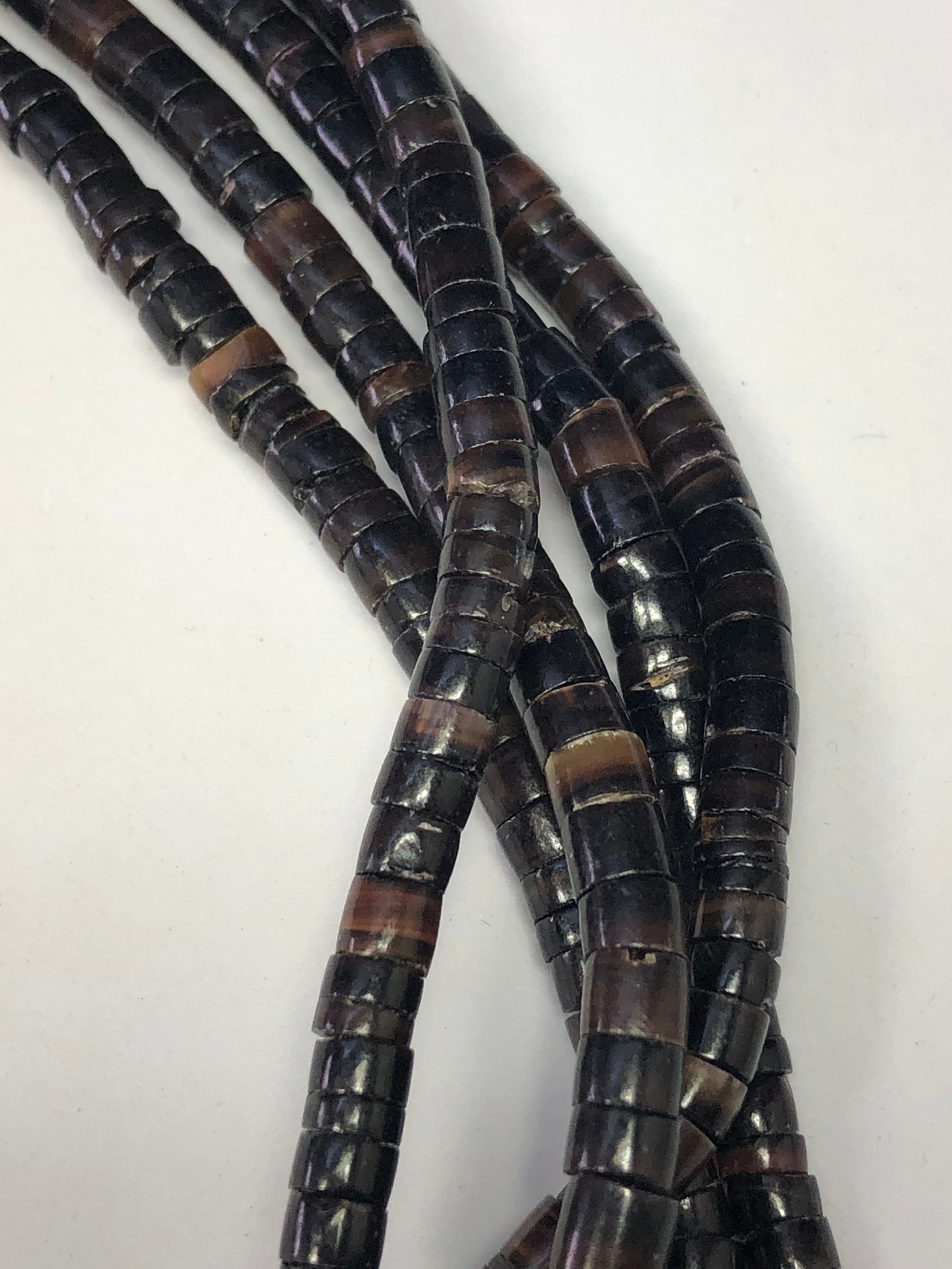 Black Pen Shell Heishi Beads. Long 24" Strands of Heishi Hammer Shell ...