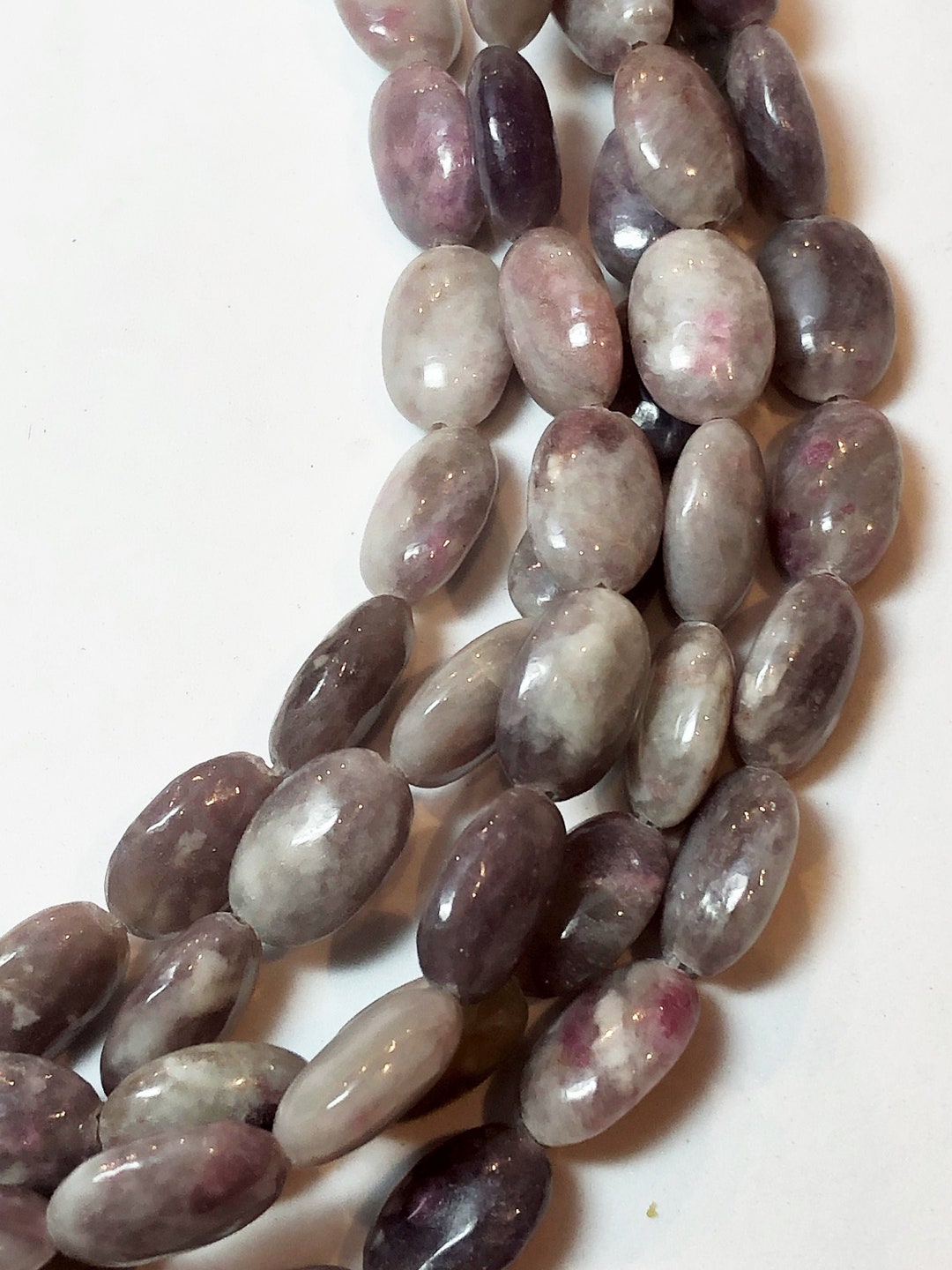Natural Lilac Stone (lavender Stone) Gemstone Beads. Full 15" Strand of ...