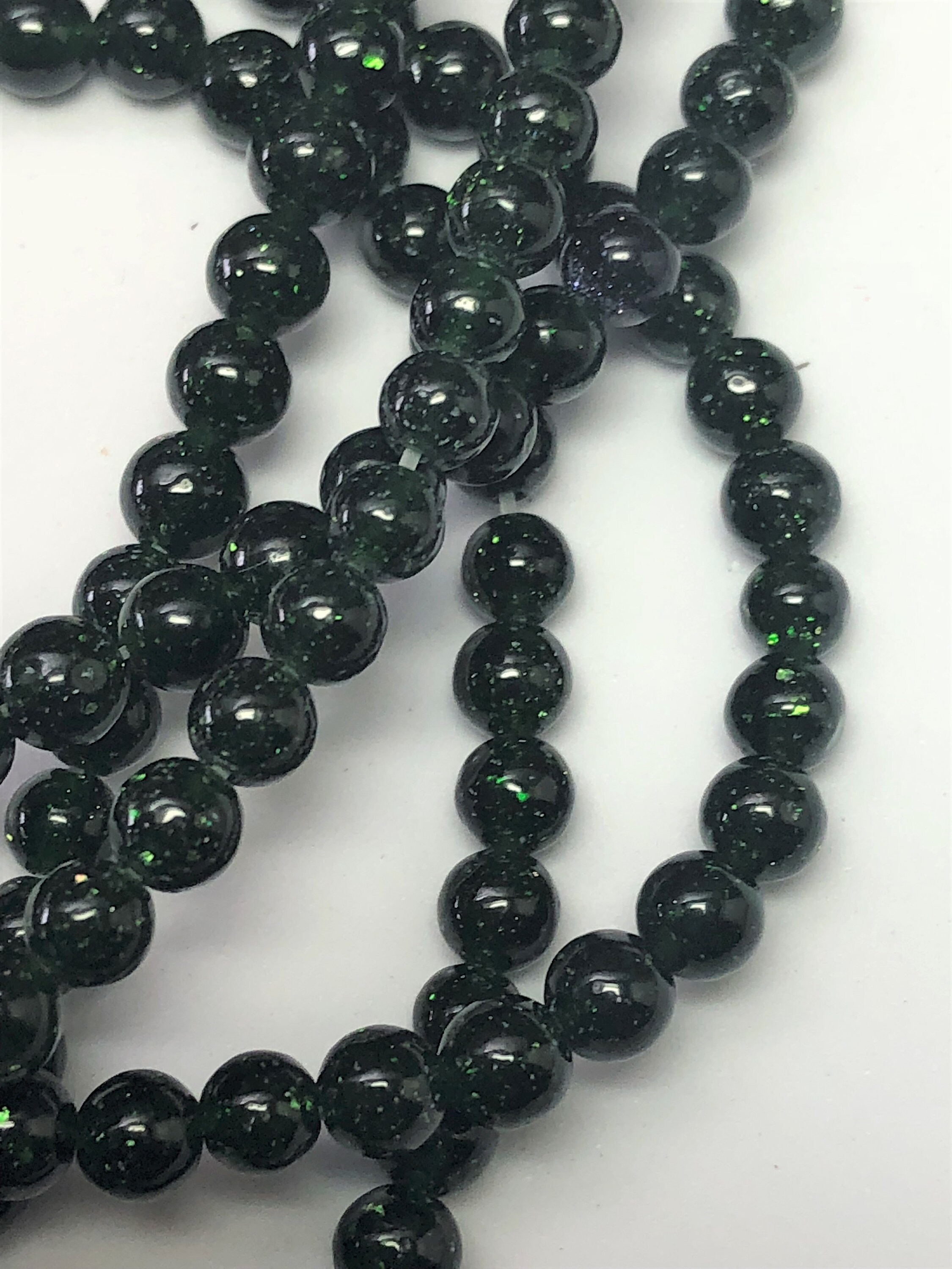 4mm Dark Green Goldstone Gemstone Beads. Full 15 Inch Strand of AA/AAA ...