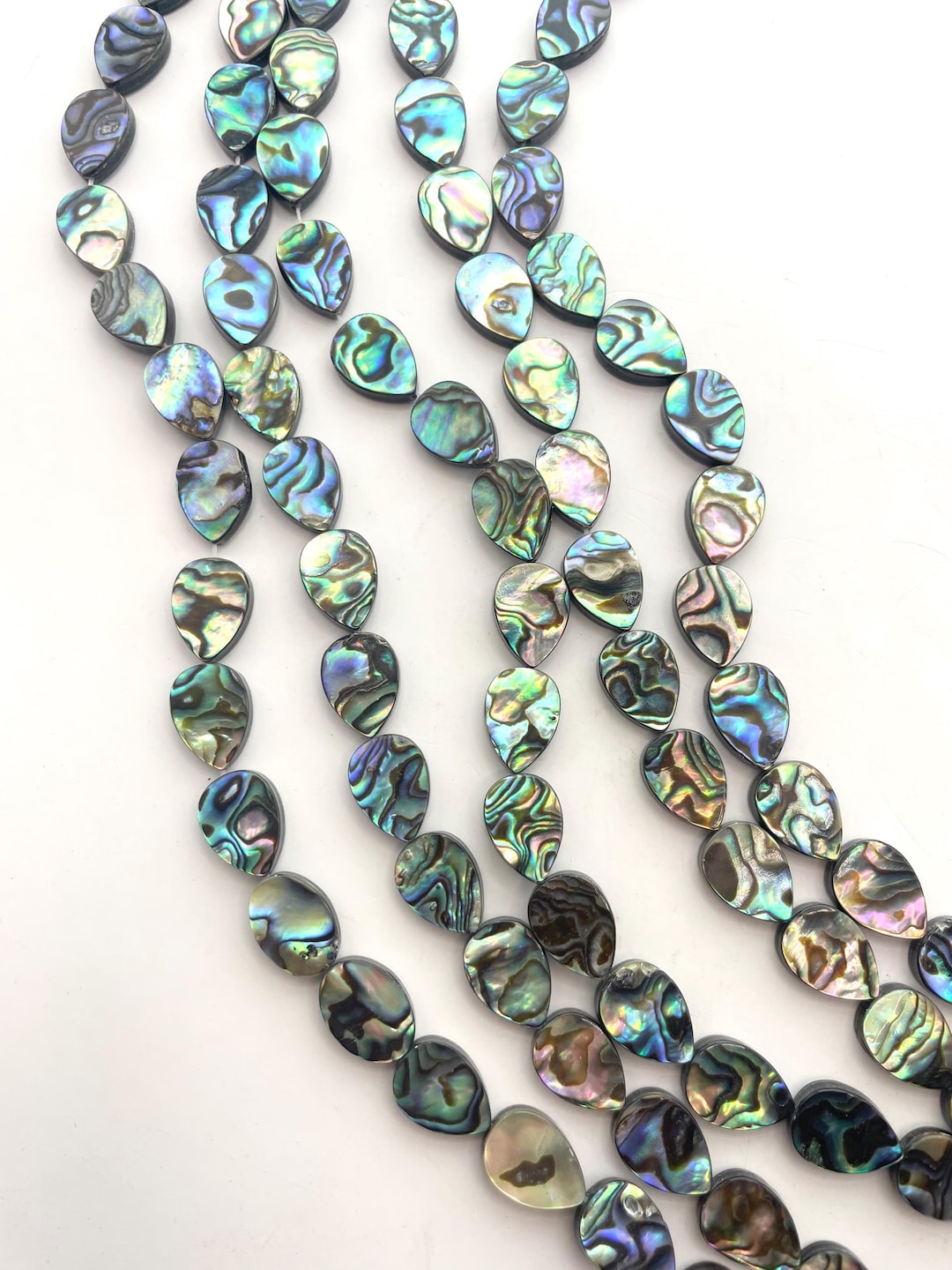 10x14mm Teardrop Shaped Abalone Shell Beads. Full 15