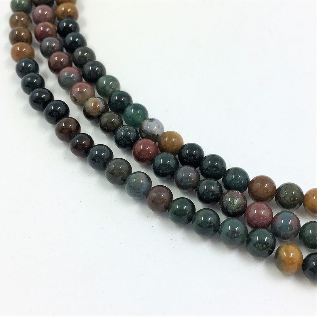 4mm Fancy Agate Gemstone Beads. 15" Strand of Round A Grade Beads ...
