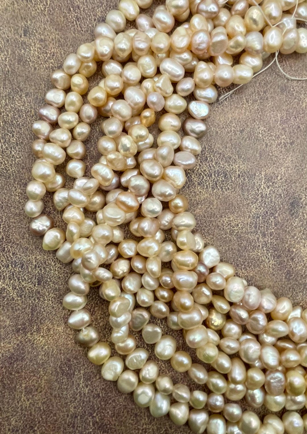 Natural Light Pink Free-form Nugget Freshwater Pearl Beads. 15” Strand ...