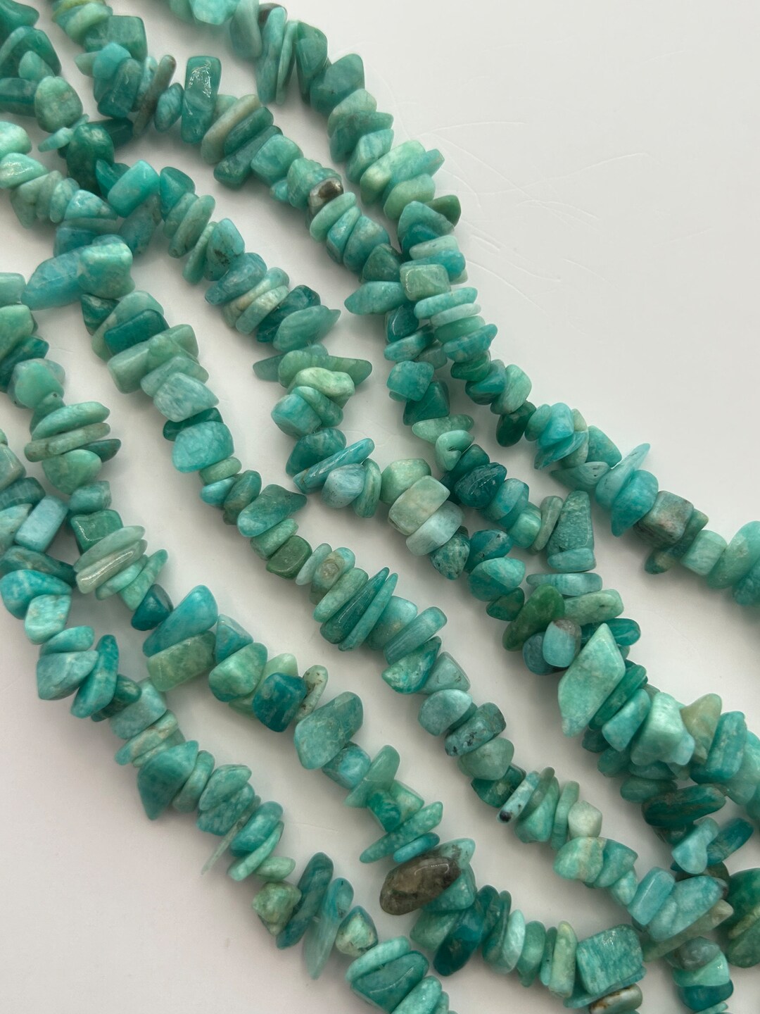Amazonite Gemstone Chips. 16 Strand of G1 Amazonite Chips. Teal Blue ...