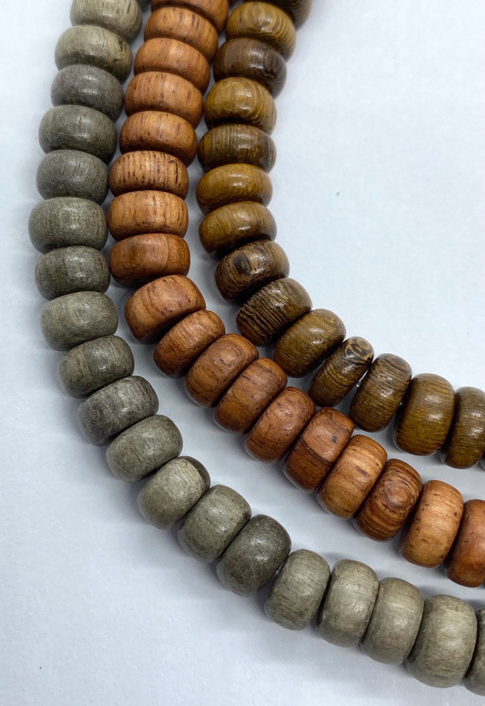 16 Strand of 8mm Rondelle Wood Beads. Available in 3 | Etsy