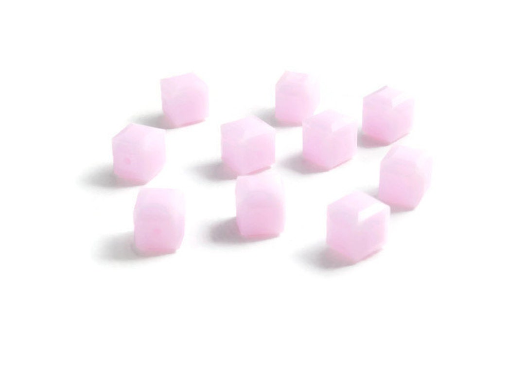 6mm Cube Rose Alabaster SWAROVSKI® Crystal Beads #5601. Packages of 10 ...