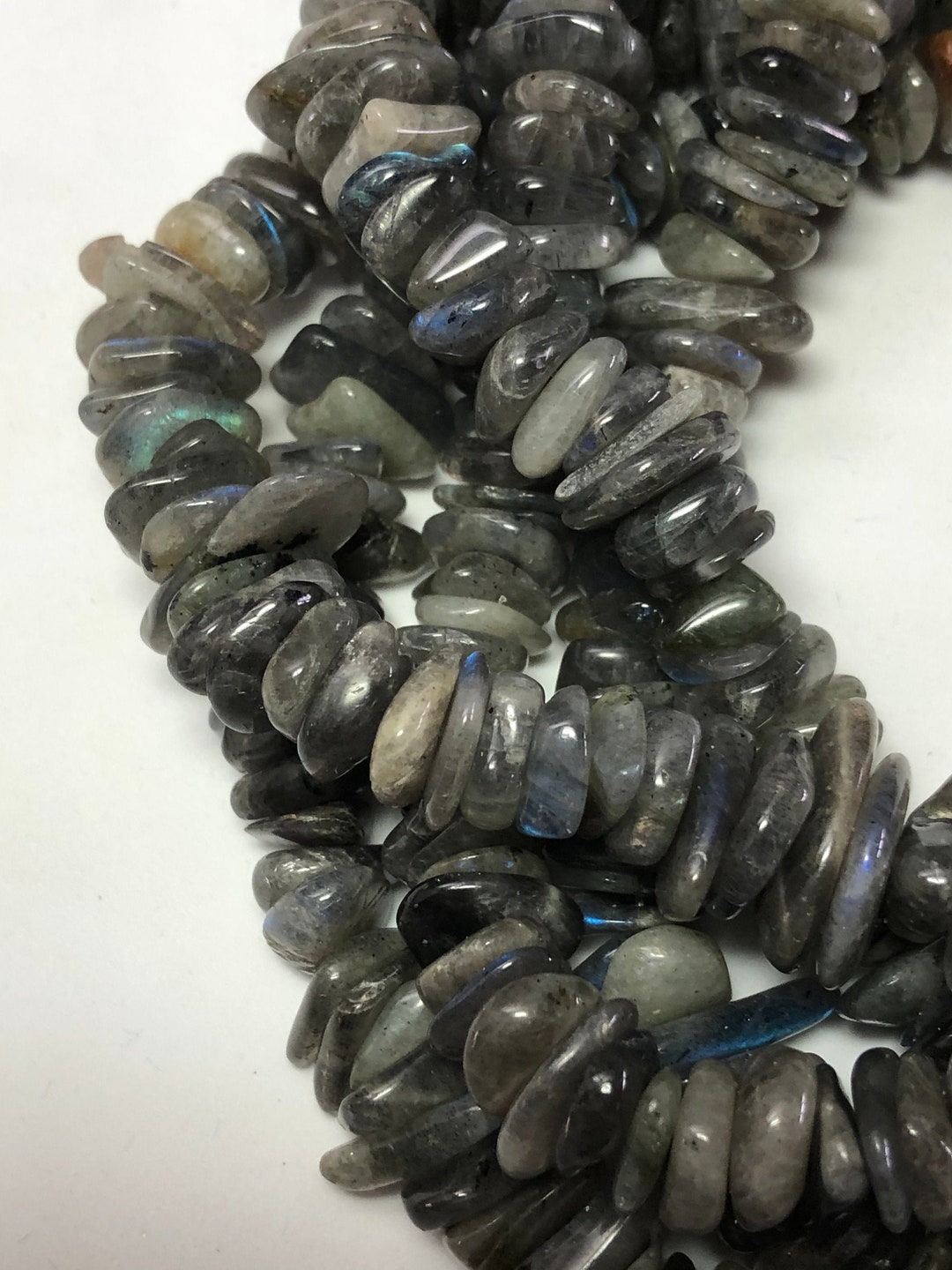 11-13mm Labradorite Chip Gemstone Beads. Full 15 Inch Strand of Large ...