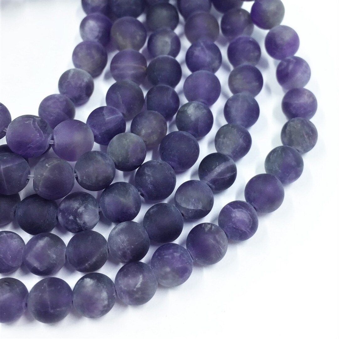 6mm Matte Dog Teeth Amethyst Gemstone Beads. 15” Strand High Quality ...