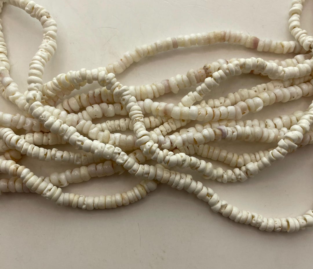 5-6mm Puka Shell Beads. 16" Strands of White Puka Shells. Hand-made in the Philippines. - Etsy
