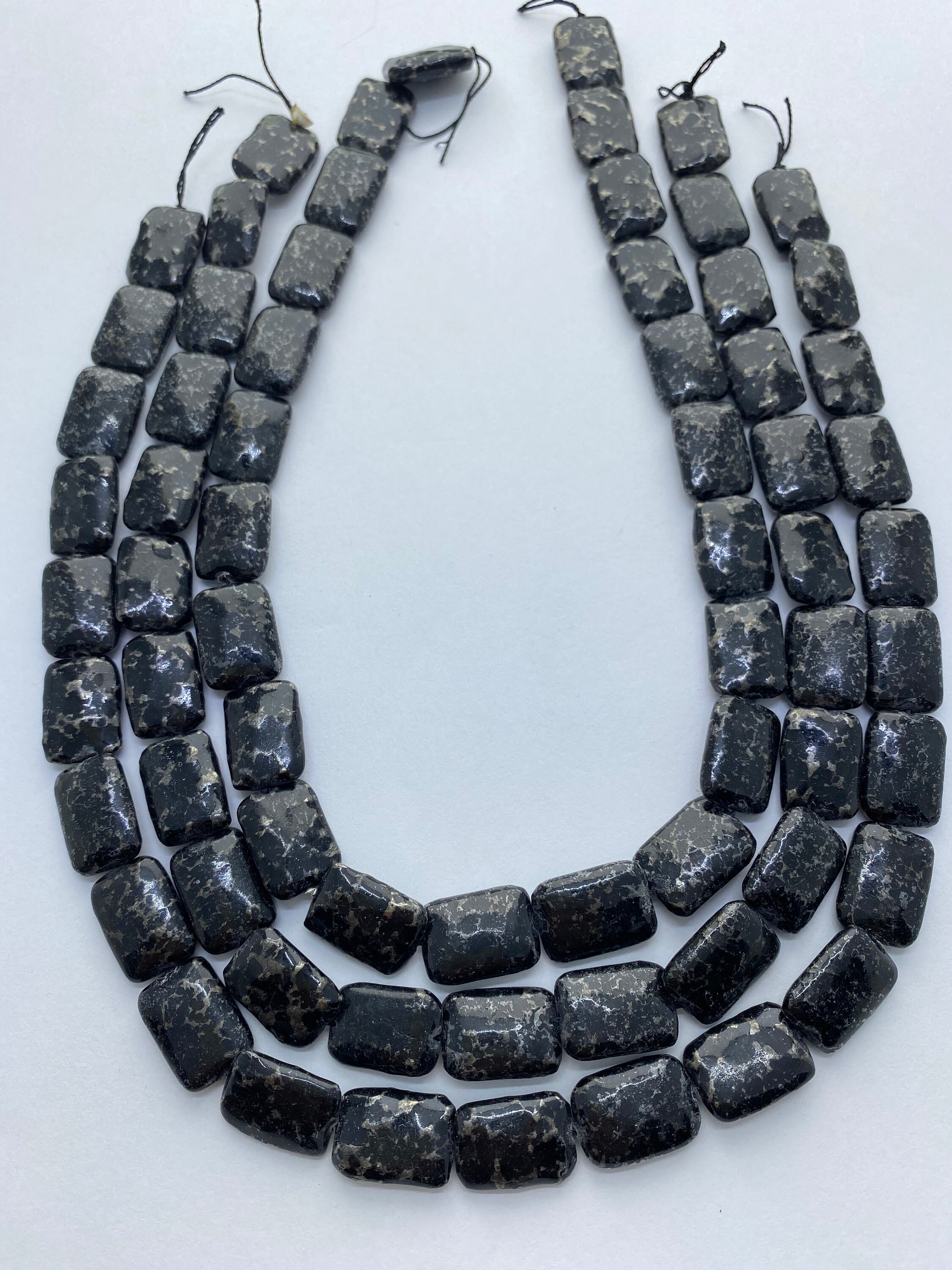 Bumpy Rare Black and Silver Astrophyllite Gemstone Beads. Full 15 ...