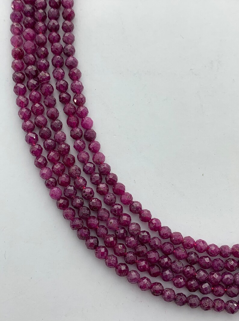 3mm Round Faceted Ruby Gemstone Beads. Full 15 Strand - Etsy