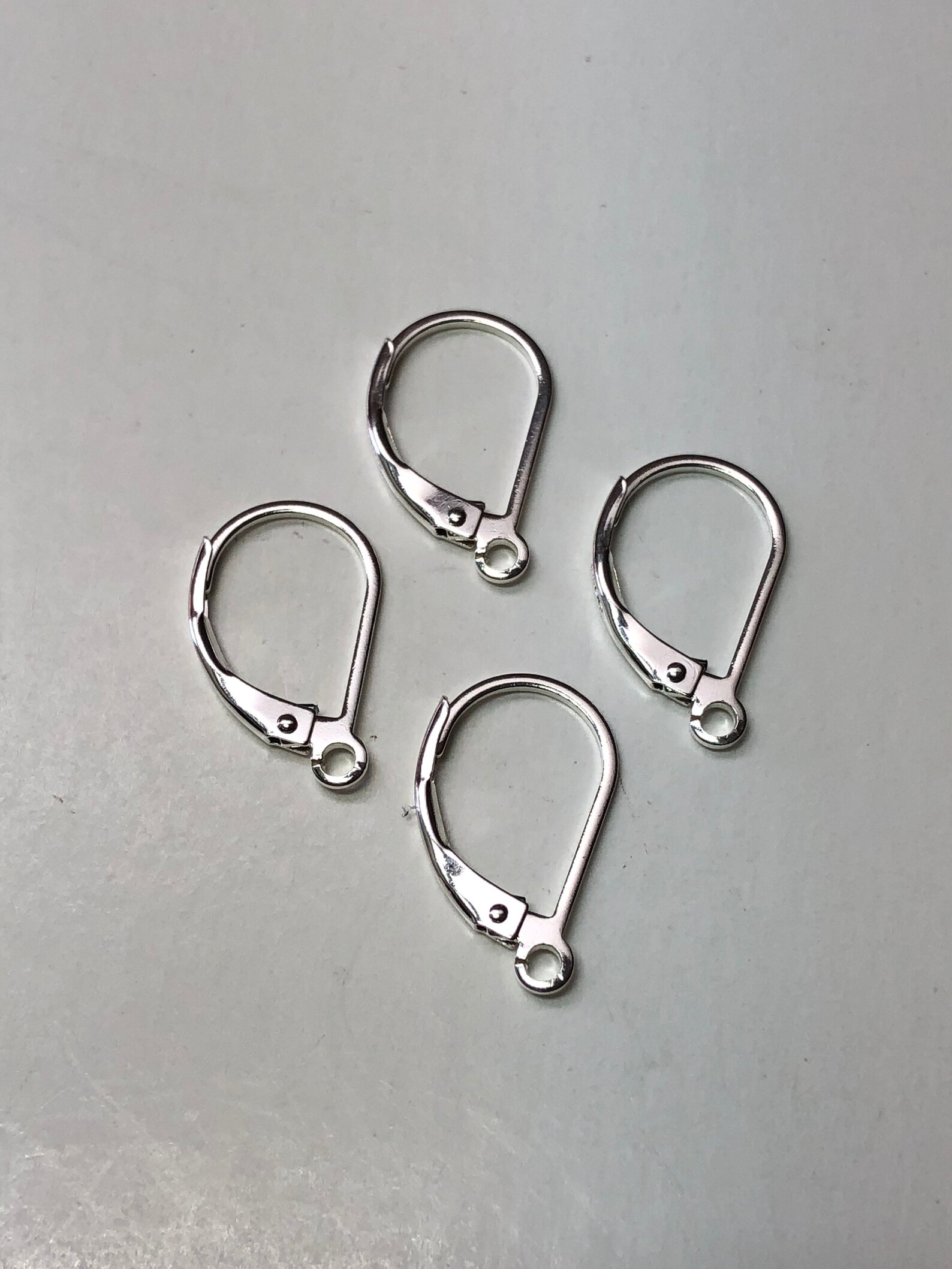 4 Pk. of 18mm Sterling Silver Leverback Ear Wires With Open Loop. - Etsy