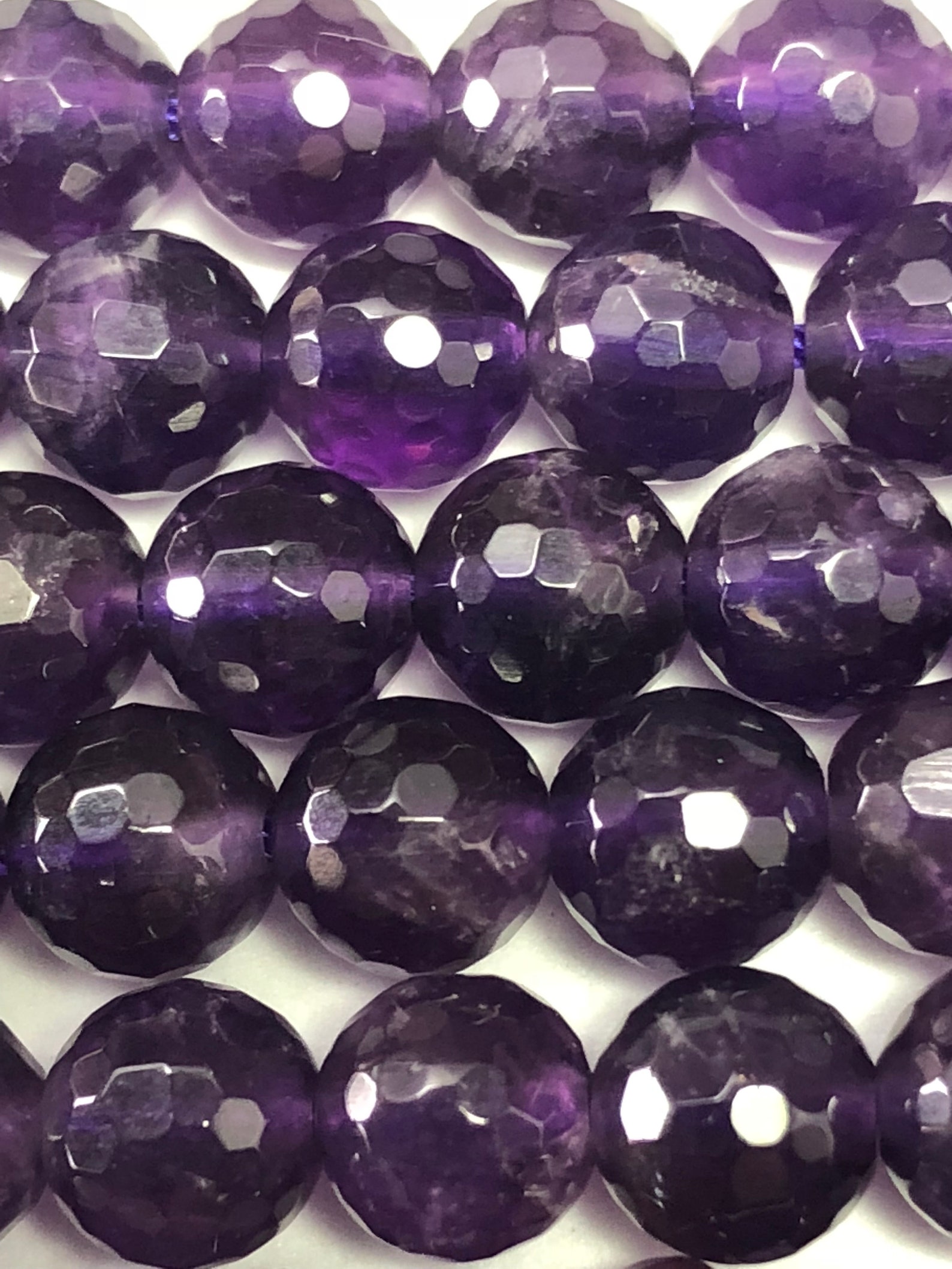 Faceted Deep Purple Amethyst Gemstone Beads. Full 15 - Etsy