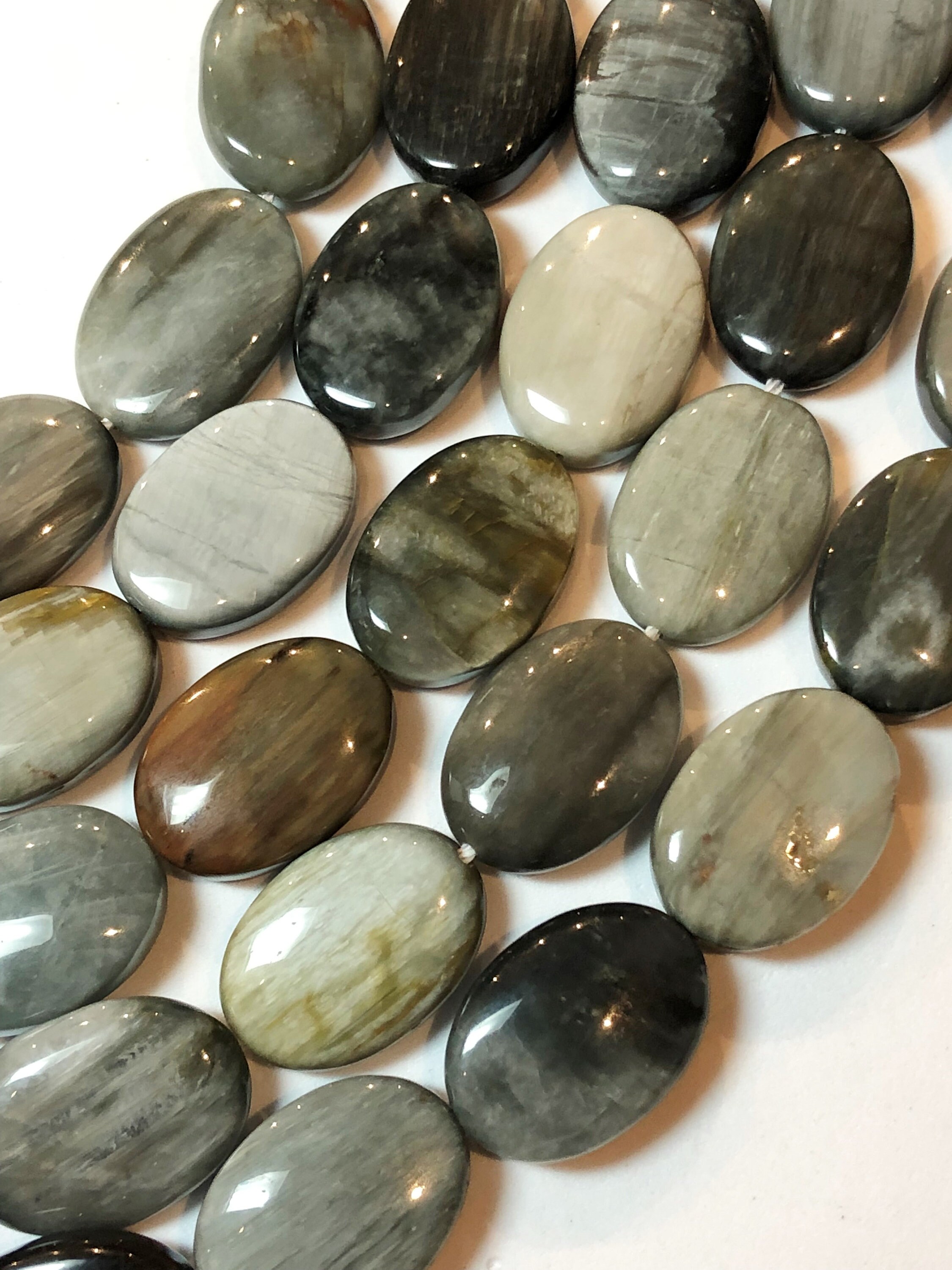 Eagle Eye 13x18mm Oval Gemstone Beads. Full 15 Strand of - Etsy