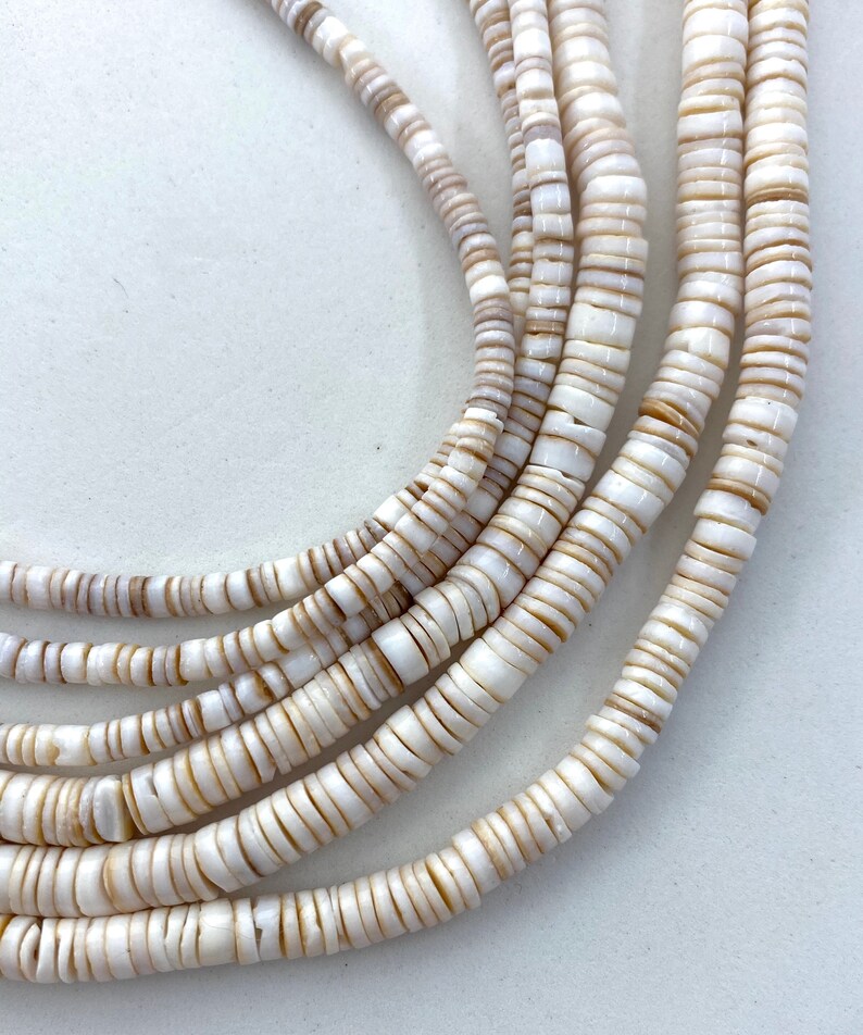 Conus Shell Heishi Beads. Long 24 Strands of Heishi | Etsy