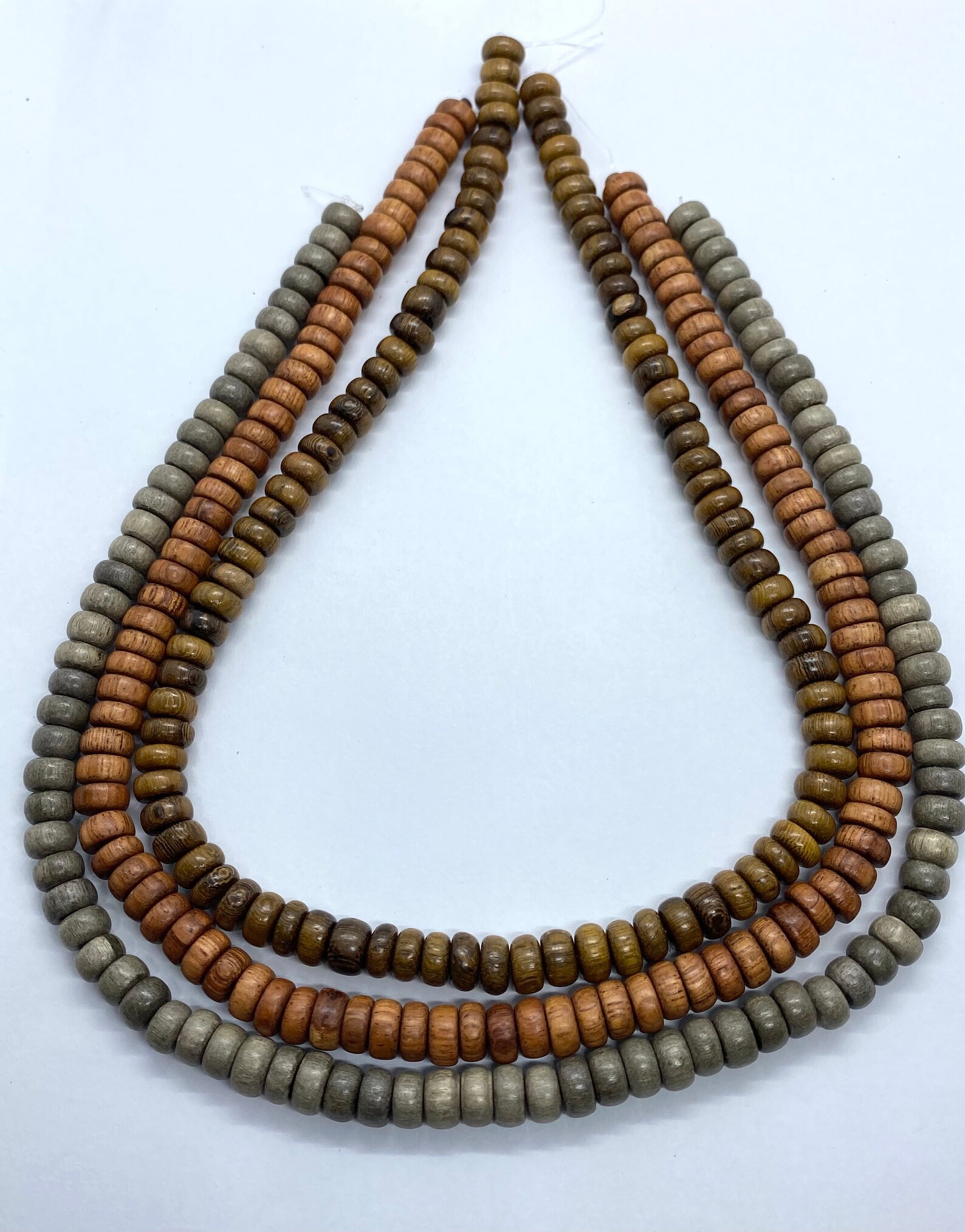 16 Strand of 8mm Rondelle Wood Beads. Available in 3 | Etsy