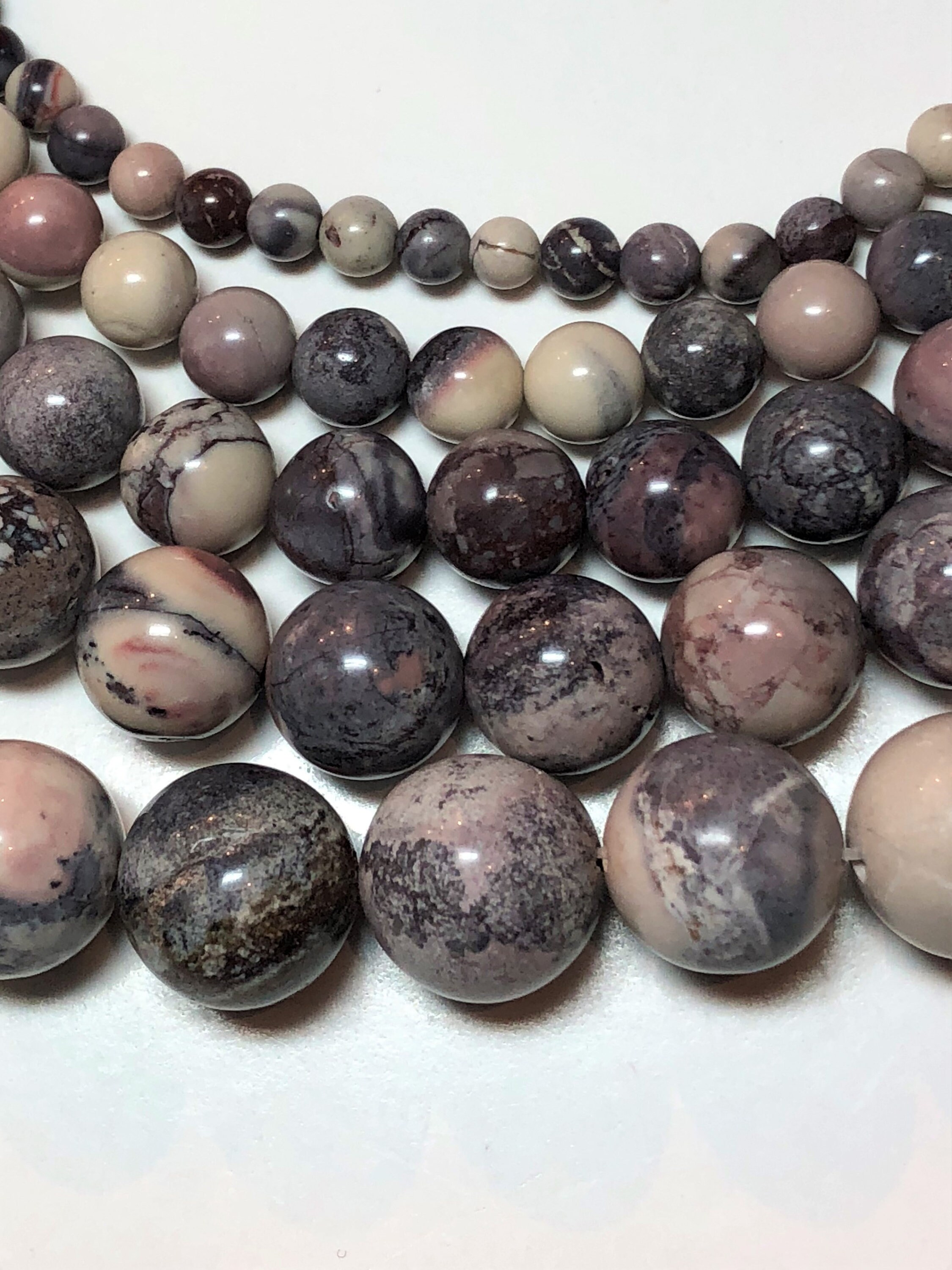 Porcelain Jasper Gemstone Beads. 4-12mm round beads on 15 inch | Etsy