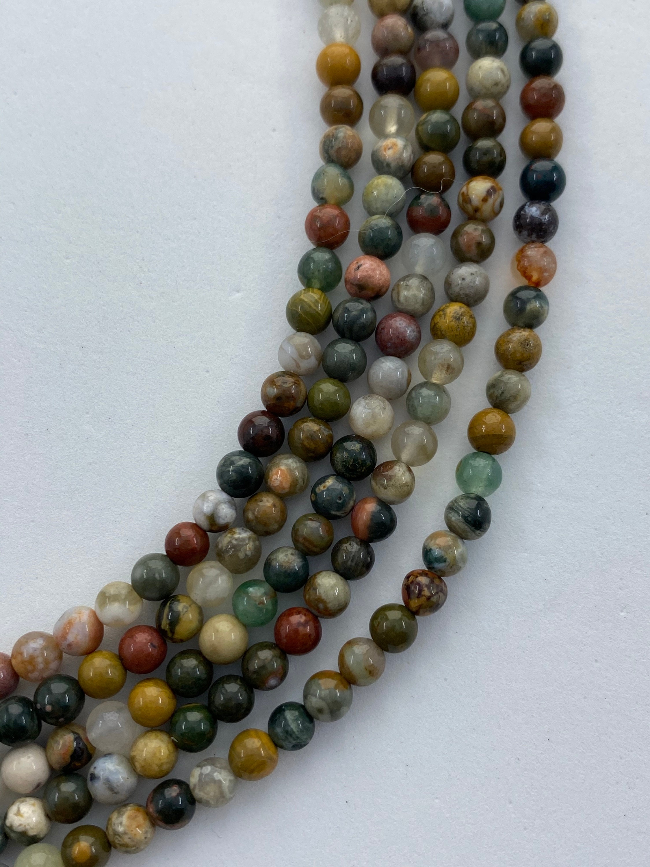 4mm AAA Ocean Jasper Gemstone Beads. 15 Strand of Deep - Etsy
