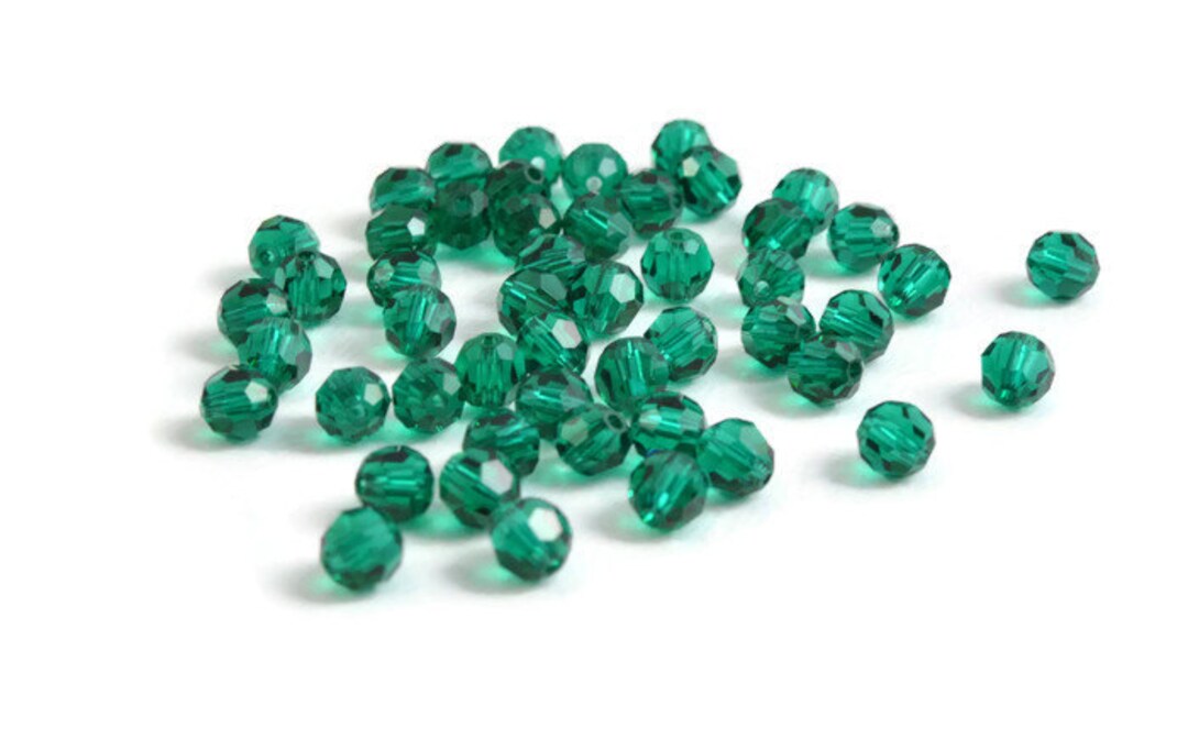4mm Round Emerald SWAROVSKI® Crystal Beads #5000 Package of 50 Beads ...