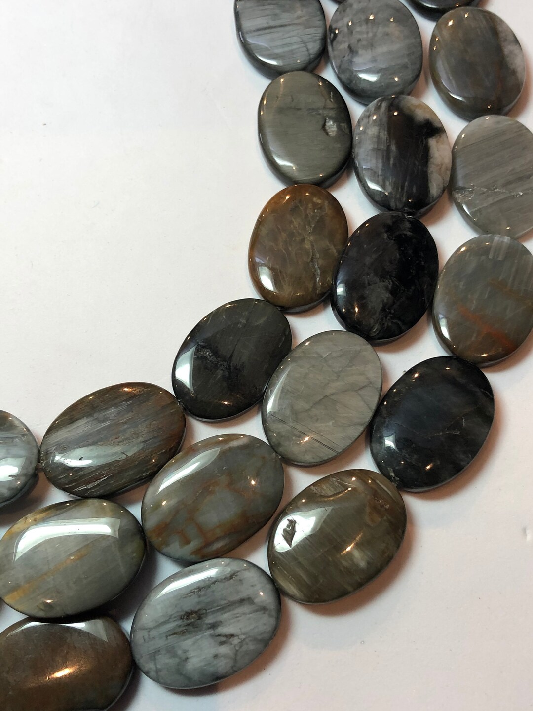 Eagle Eye 18x25mm Oval Gemstone Beads. Full 15" Strand of Eagle Eye ...