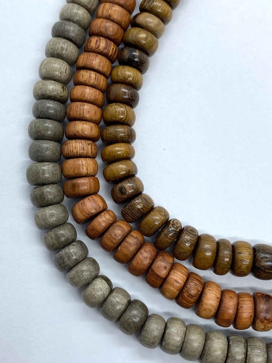 16 Strand of 8mm Rondelle Wood Beads. Available in 3 | Etsy