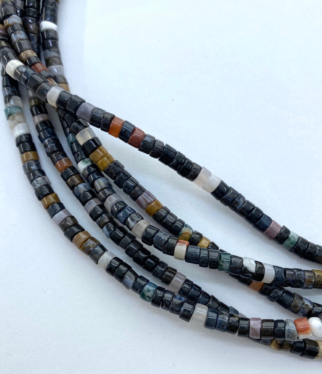 4mm Heishi Montana Agate Gemstone Beads. Found in the Yellowstone River ...