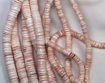 Pink Mosaic Luanos Shell Heishi Beads. 24 Strands of | Etsy
