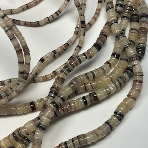 Hammer Oyster Shell Heishi Beads. Long 24" Strands of Heishi Shell ...