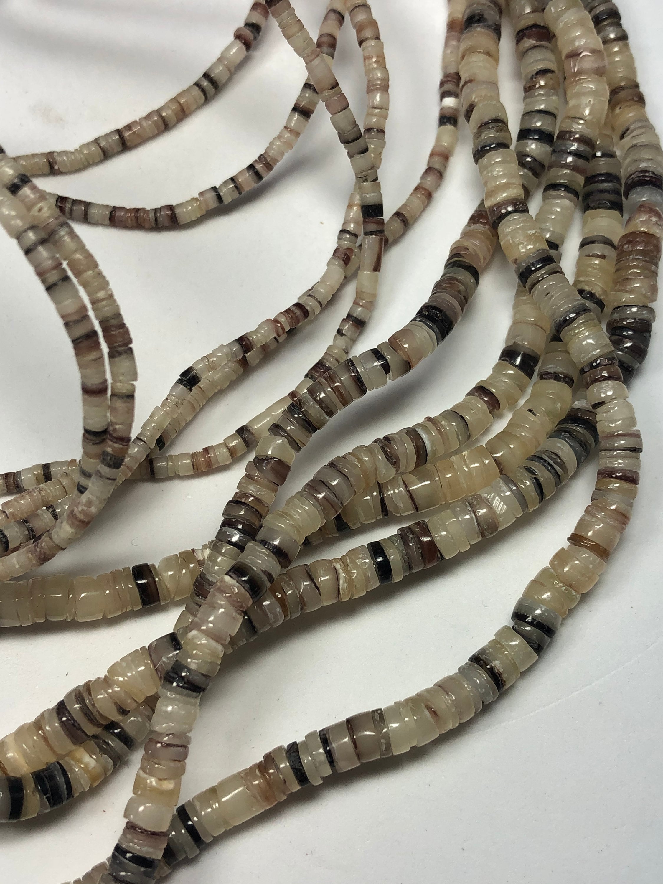 Hammer Oyster Shell Heishi Beads. Long 24" Strands of Heishi Shell ...