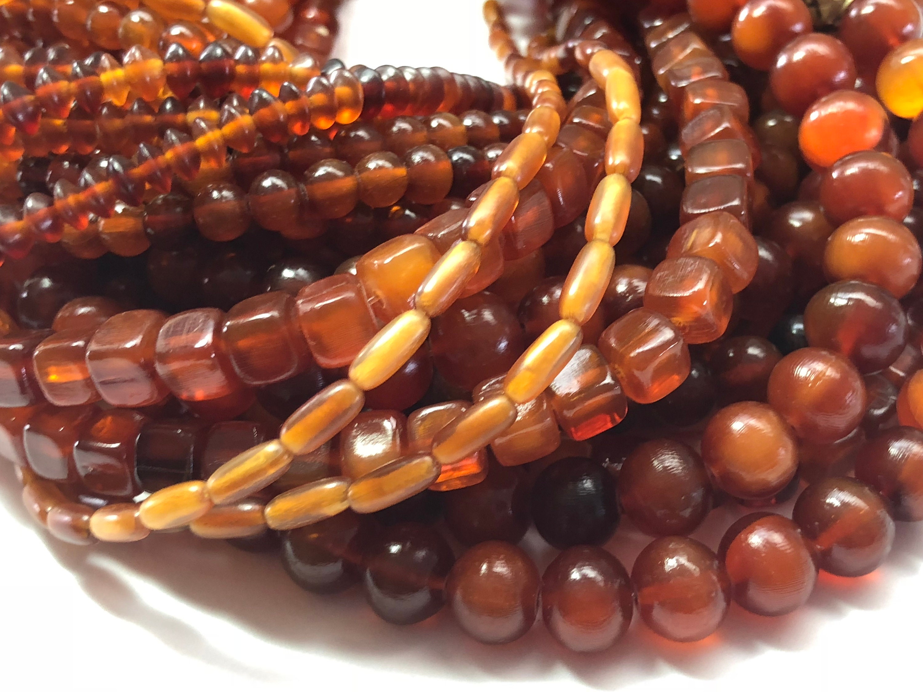 16 Strand of Golden Horn Beads. Carabao Horn Beads Hand | Etsy