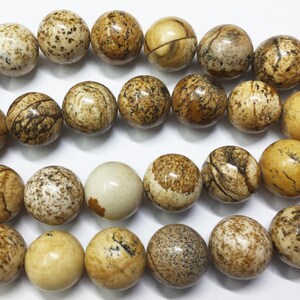 Picture Jasper Gemstone Beads. 12mm Round Beads on 15 Inch Strand. Full ...