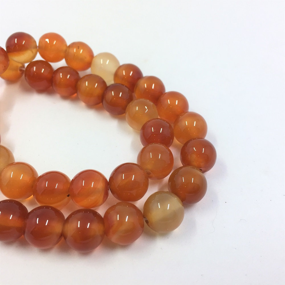 Natural Carnelian Beads. 10mm Round Beads on 15 Inch Strand. Full ...