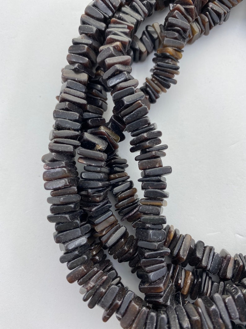 Black Pen Shell Chip Beads. 16 Strands of 10-12mm Black Pen | Etsy