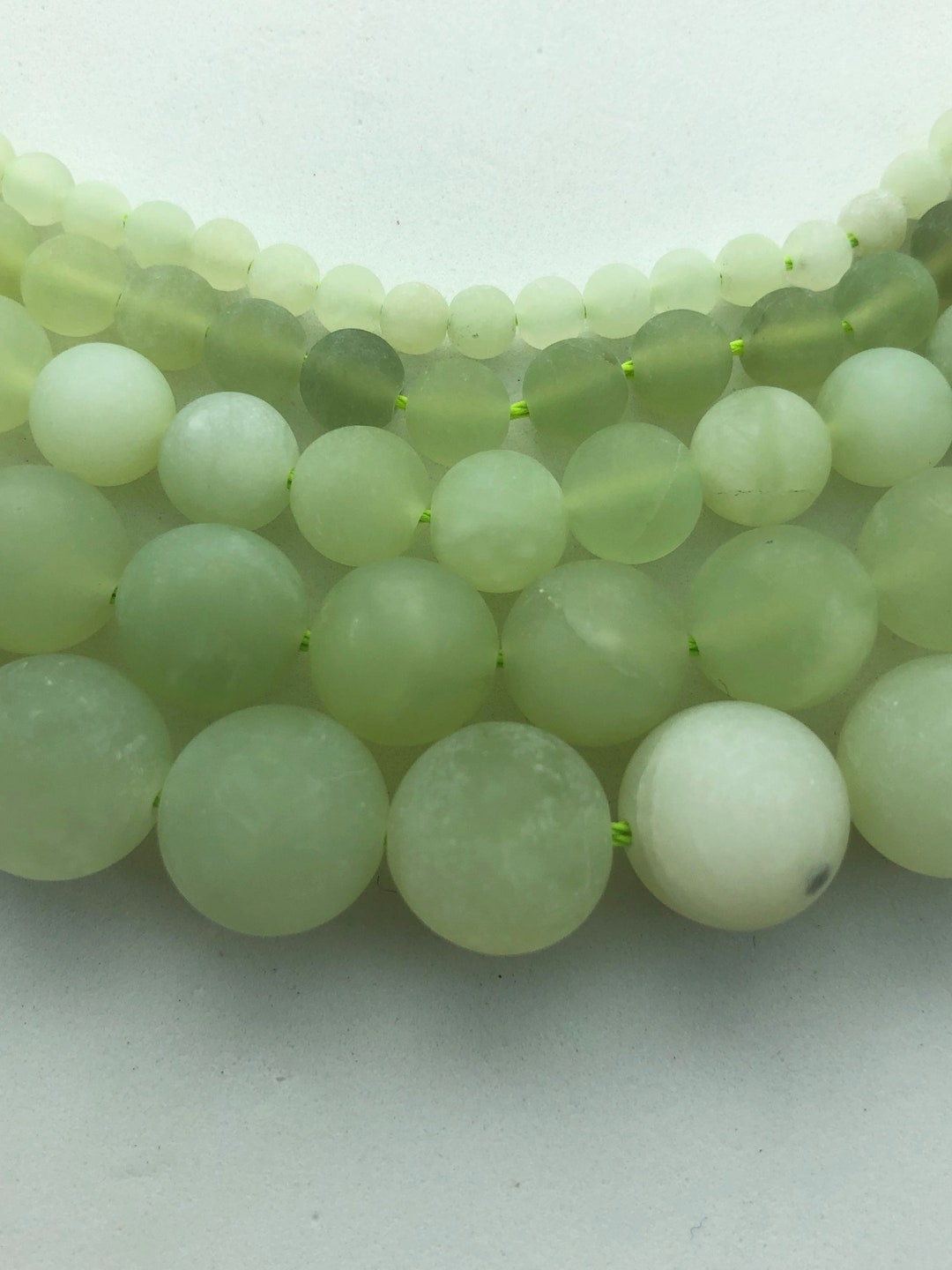 Matte Serpentine Gemstone Beads. Full 15