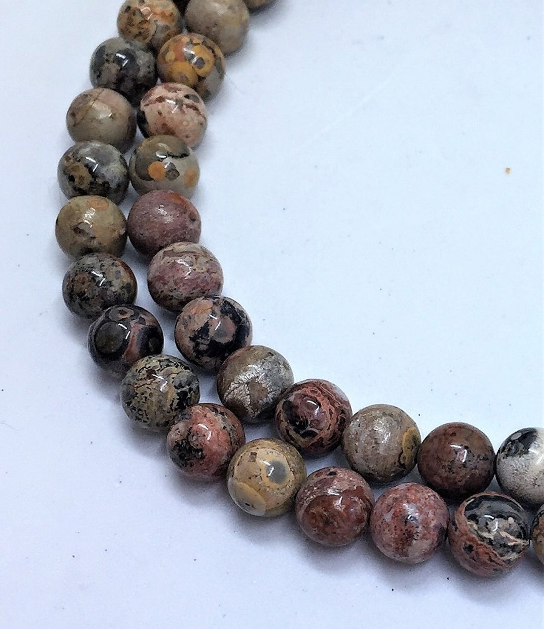 Leopard Skin Jasper Gemstone Beads. 6mm Round Beads on 15 Inch Strand ...