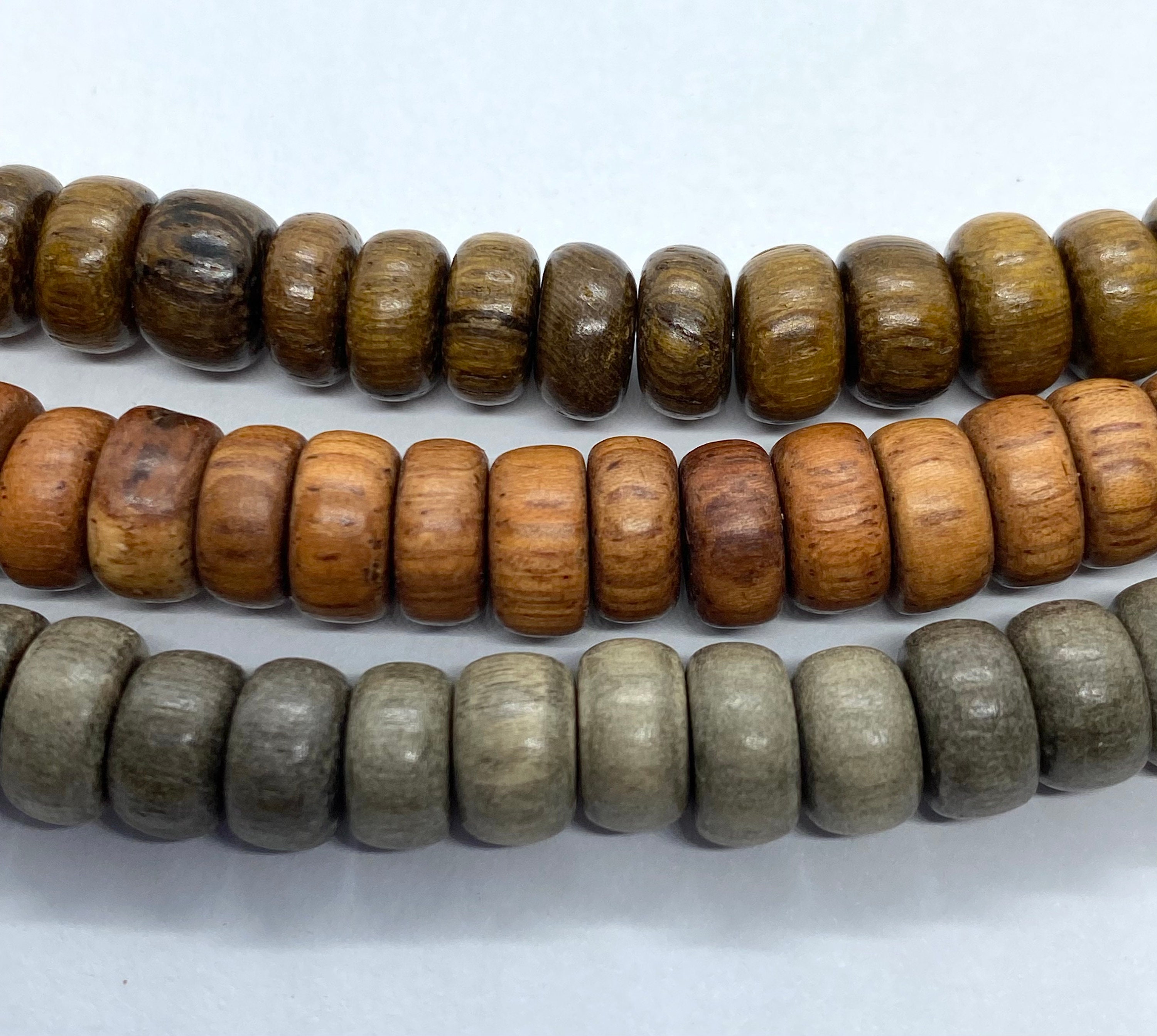 16 Strand of 8mm Rondelle Wood Beads. Available in 3 | Etsy