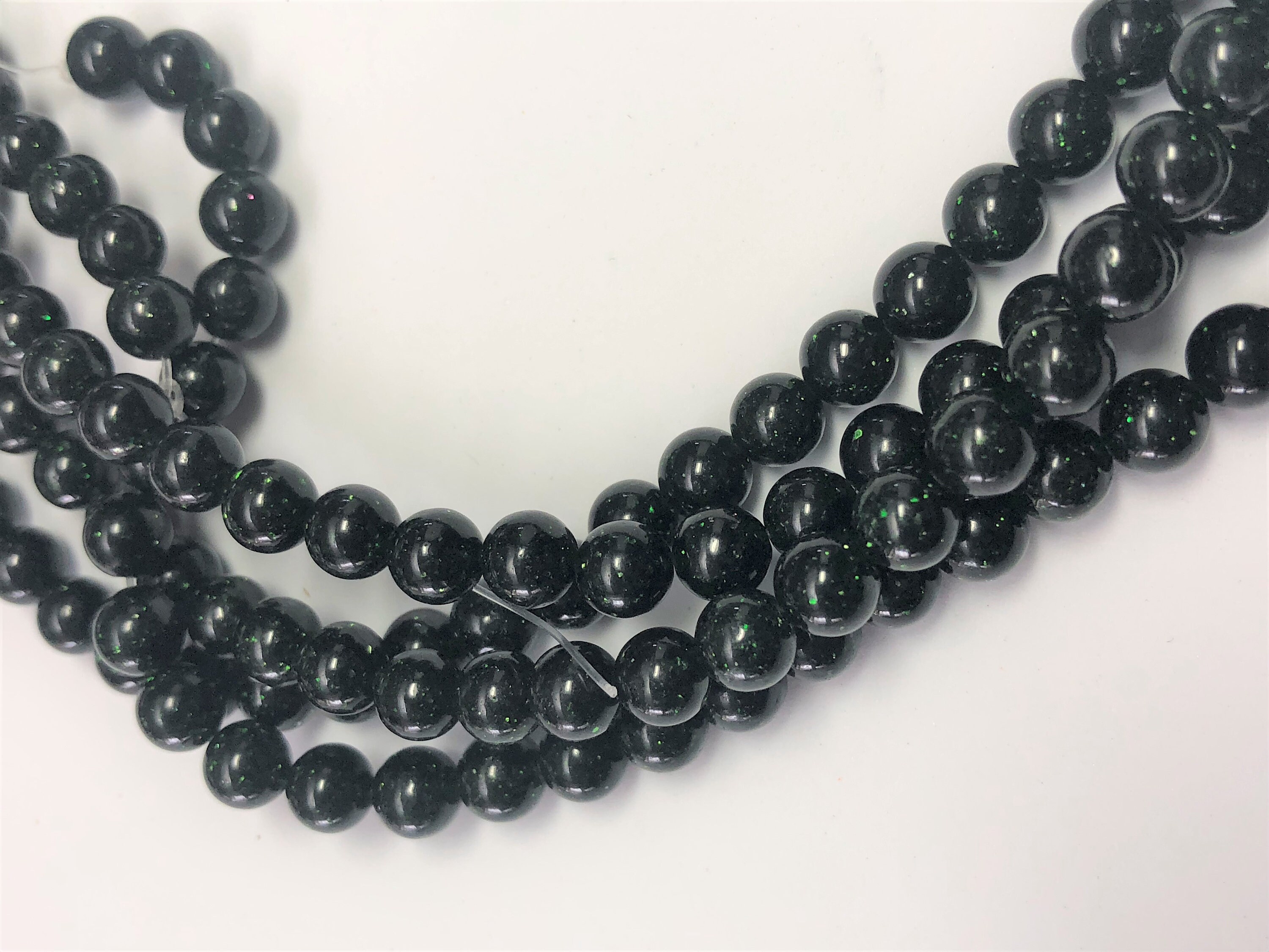 6mm Dark Green Goldstone Gemstone Beads. Full 15 Inch Strand of AA/AAA ...