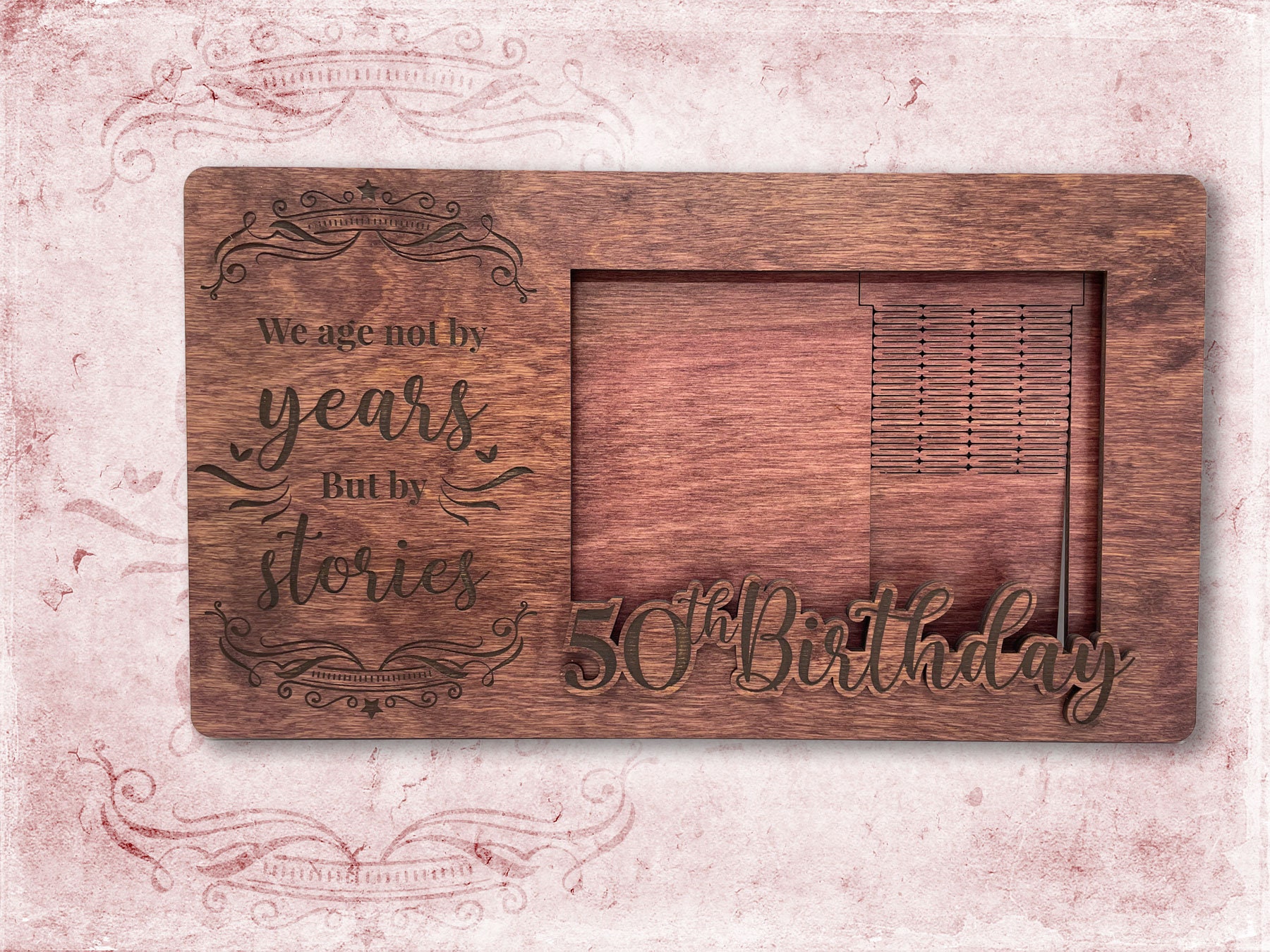 50th Birthday Picture Frame laser cutting and engraving