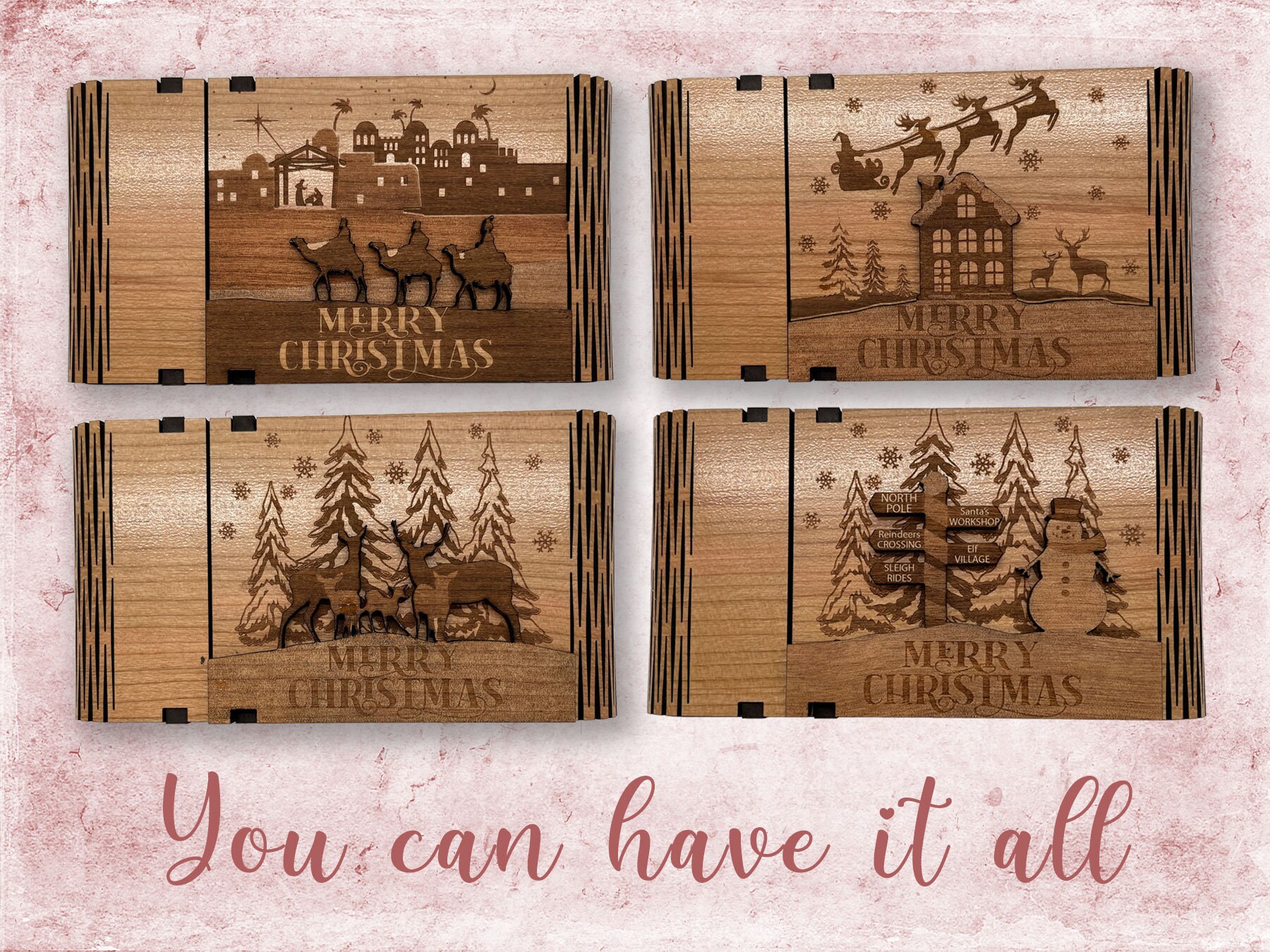 Merry Christmas nativity Scene Gift Card Holder | Etsy