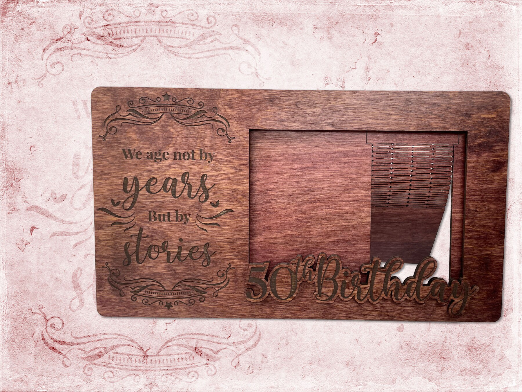 50th Birthday Picture Frame laser cutting and engraving