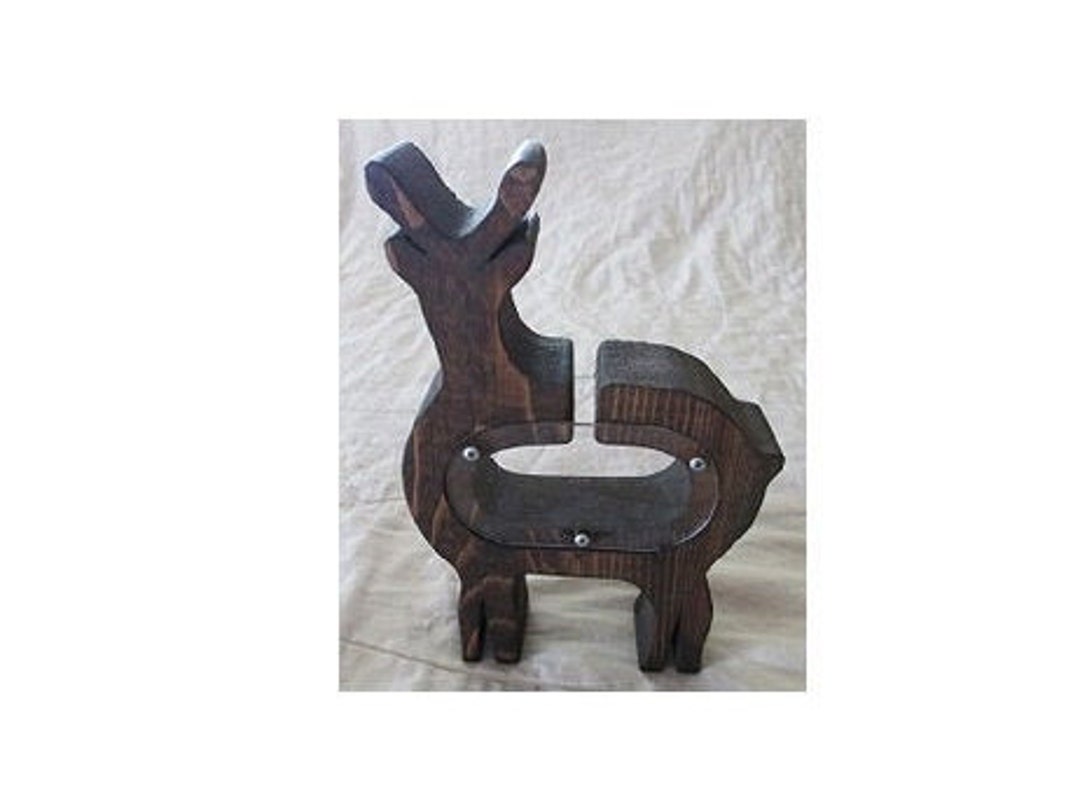 Wooden Deer Bank - Etsy
