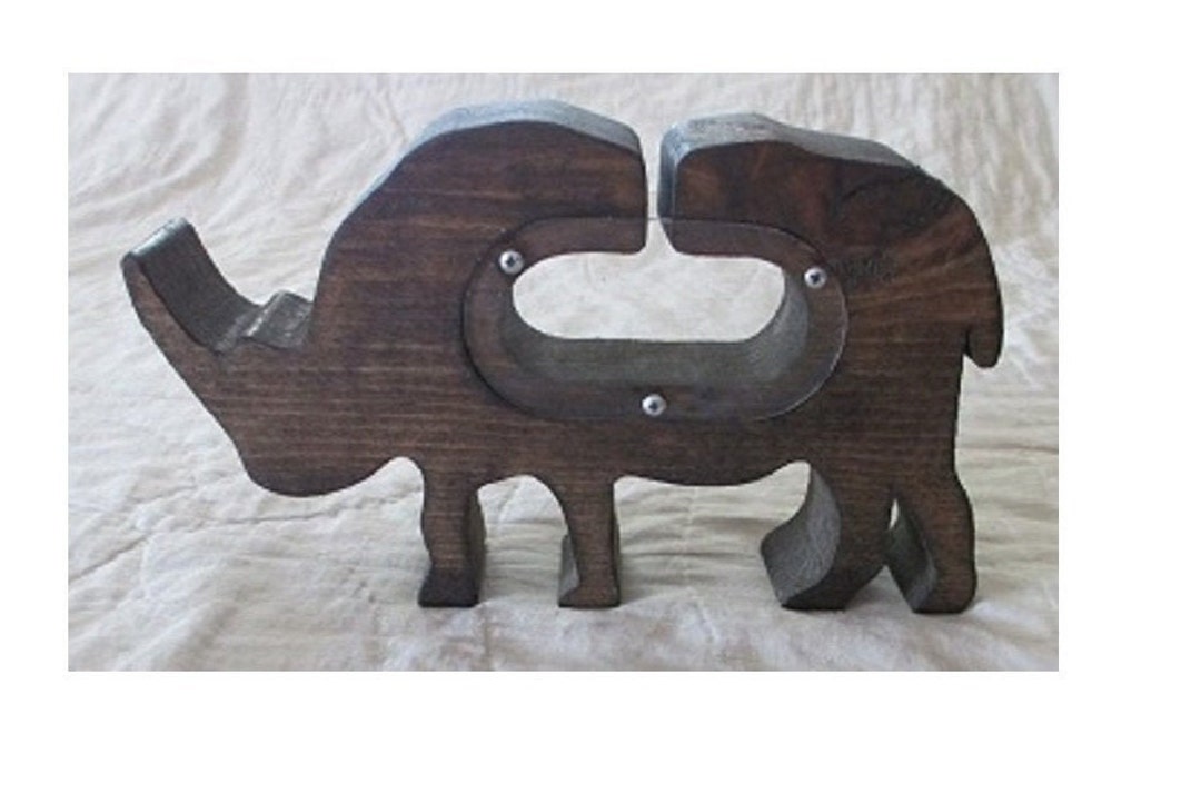 Wooden Rhino Bank - Etsy