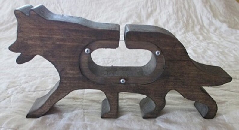 Wooden Wolf Bank - Etsy
