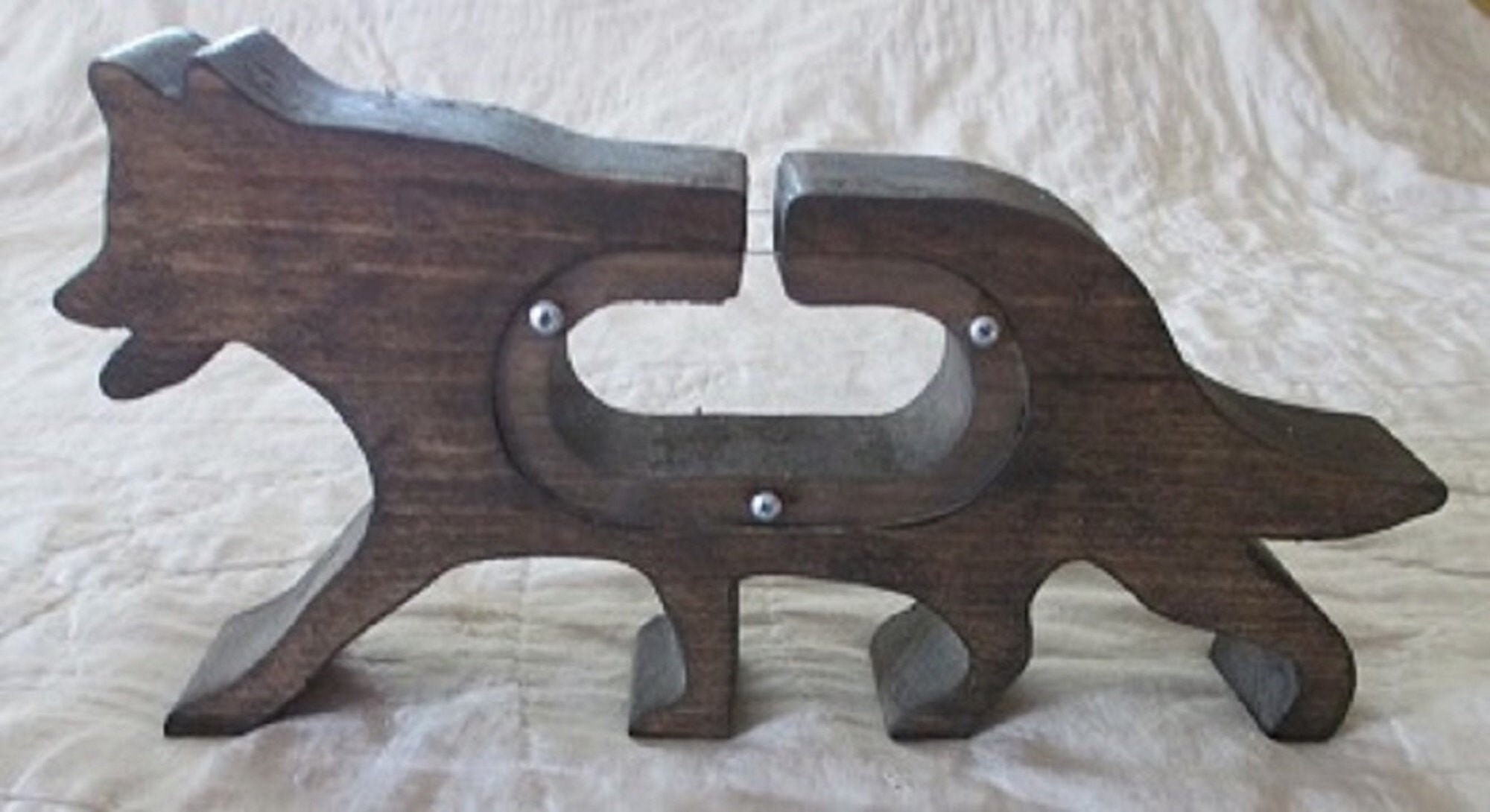 Wooden Wolf Bank - Etsy