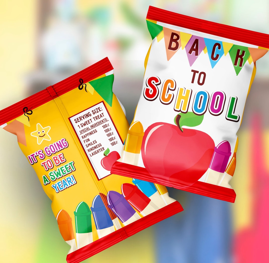 Back to School Chip Bag Wrapper, Back to School Printables, Back to ...