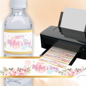Mother's Day Water Bottle Label, Happy Mother's Day Water Bottle Label ...