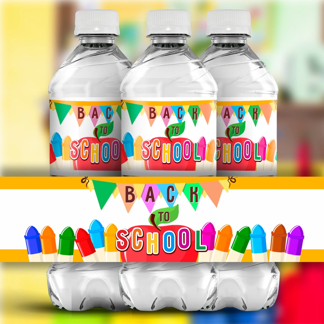 Back to School Water Bottle Labels, Back to School Labels, Back to ...