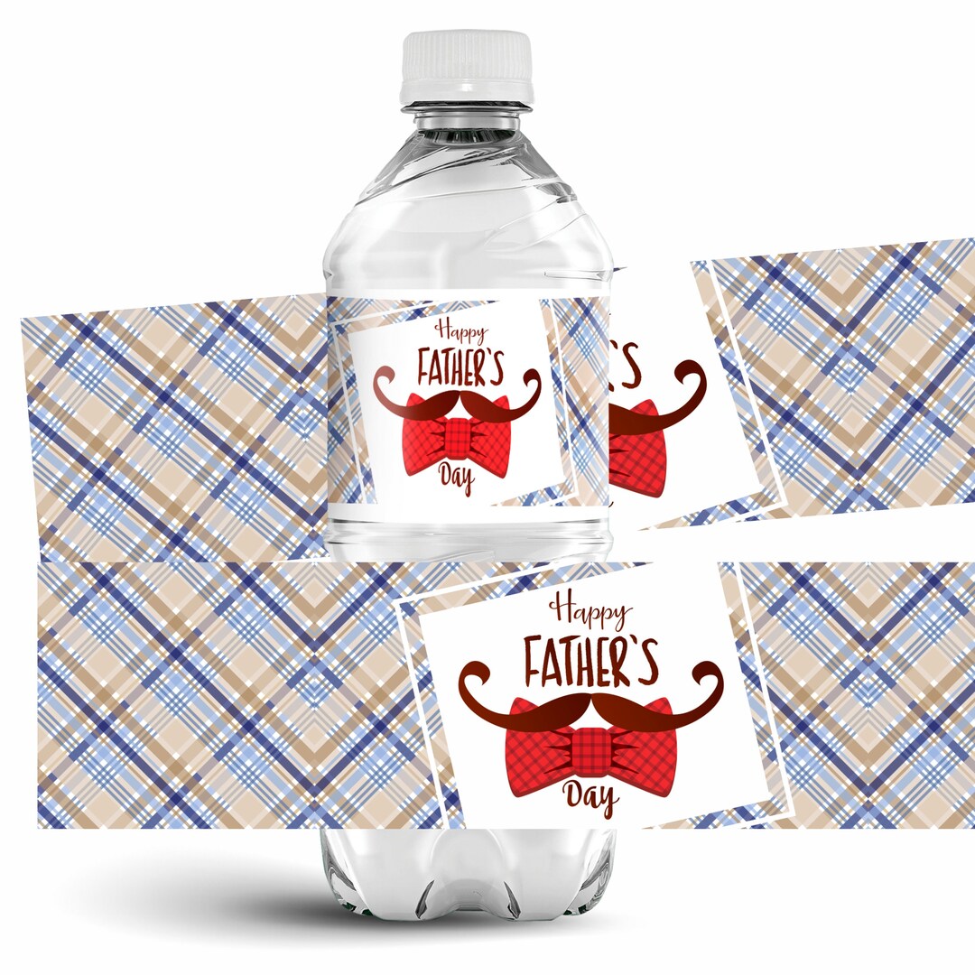 Happy Father's Day Water Bottle Labels, Best Dad Ever Water Bottle ...